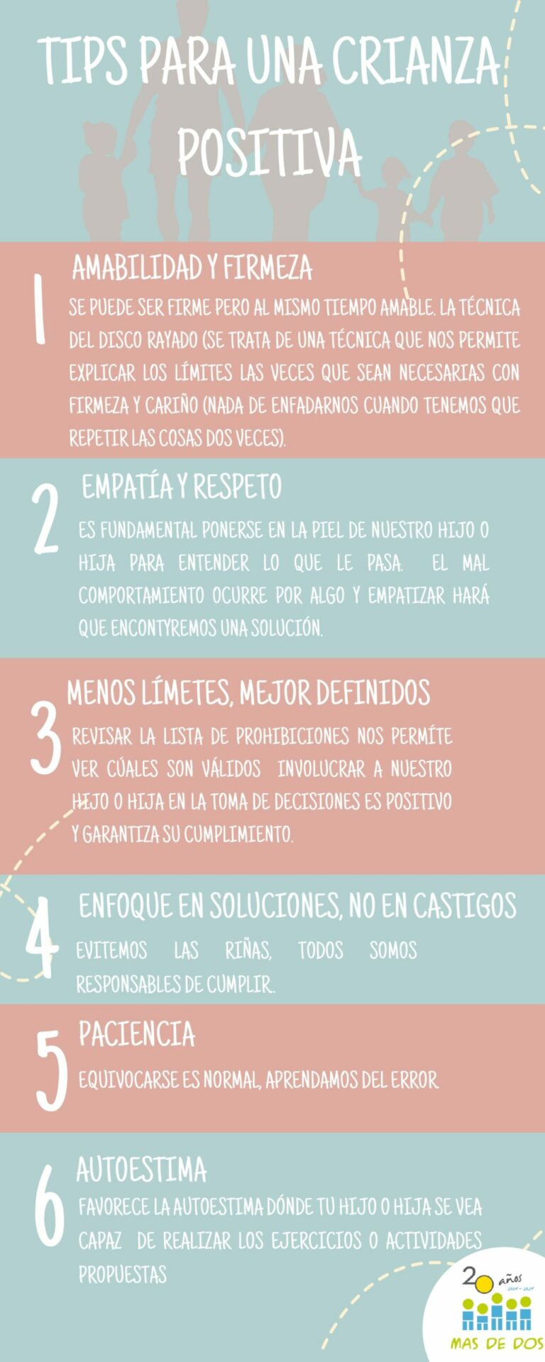 Infografía: Tips para una crianza positiva - MÁS DE DOS